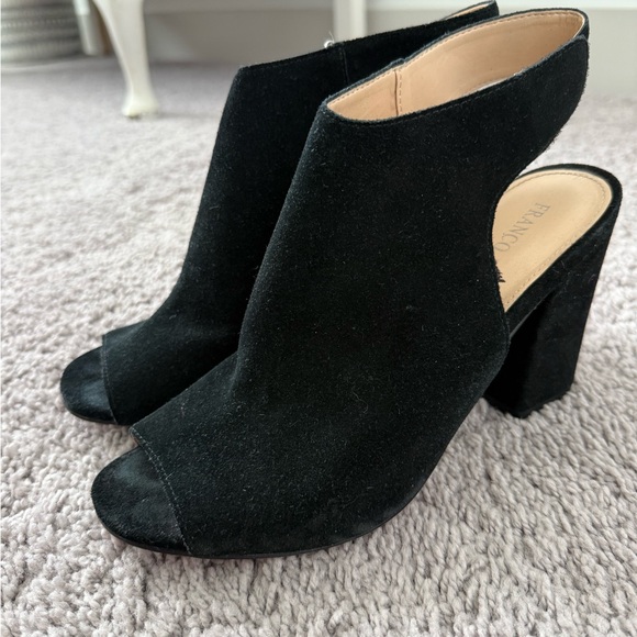 Franco Fortini | Shoes | Franco Fortini Black Opentoe Block Heels ...